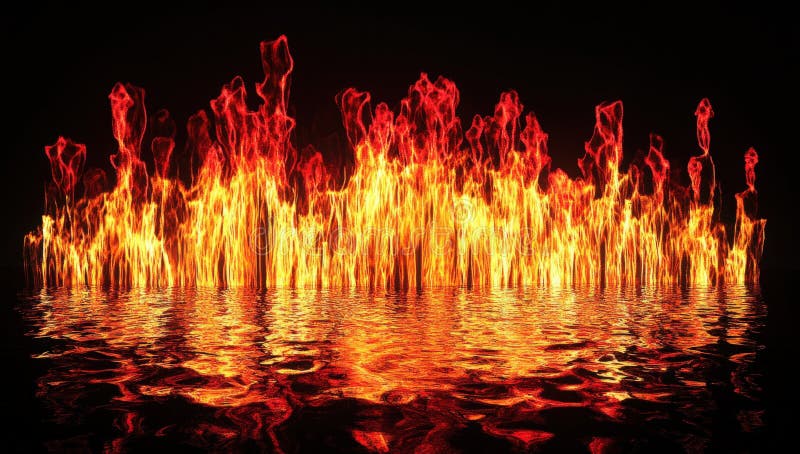 There is an Immense Amount of Fire Emanating from the Ground Stock ...