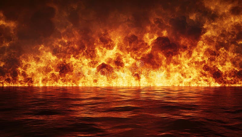 There is an Immense Amount of Fire Emanating from the Ground Stock ...