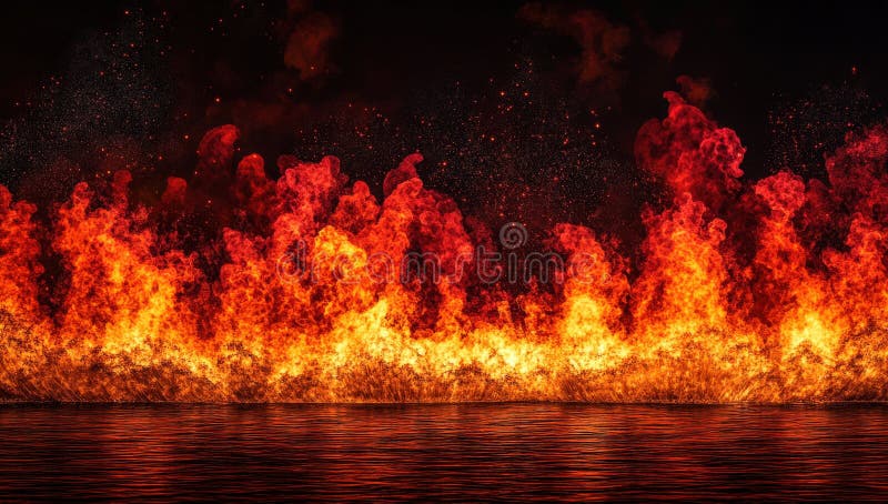 There is an Immense Amount of Fire Emanating from the Ground Stock ...