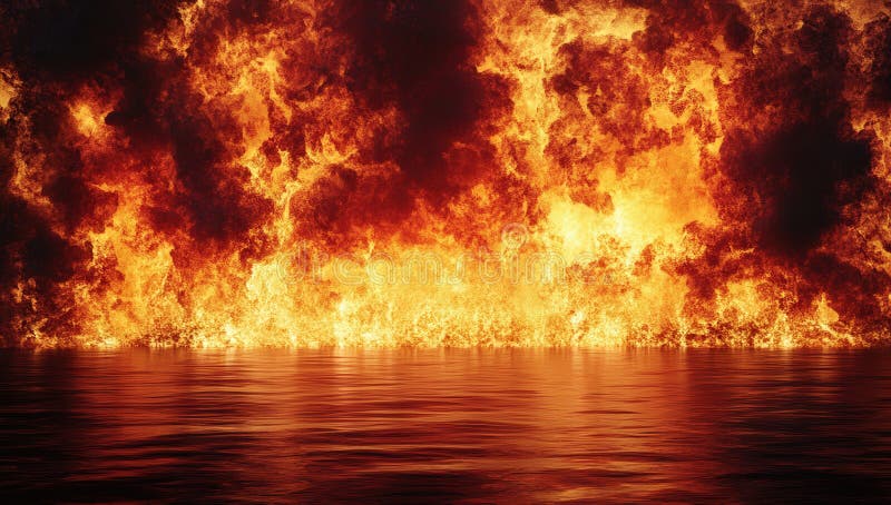 There is an Immense Amount of Fire Emanating from the Ground Stock ...