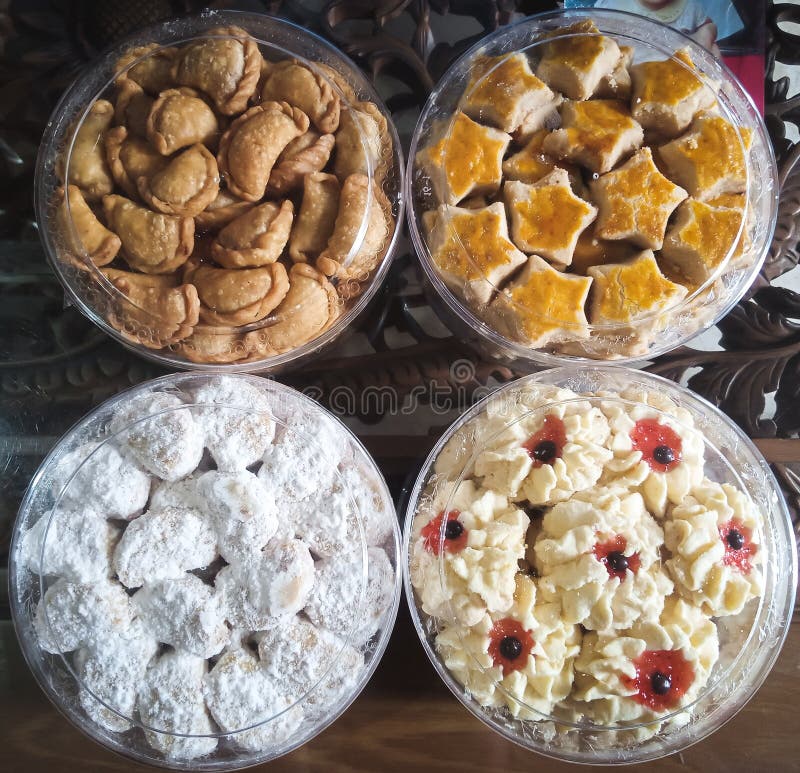 Various Kinds of Eid Pastries Stock Image - Image of pastry, kuih ...