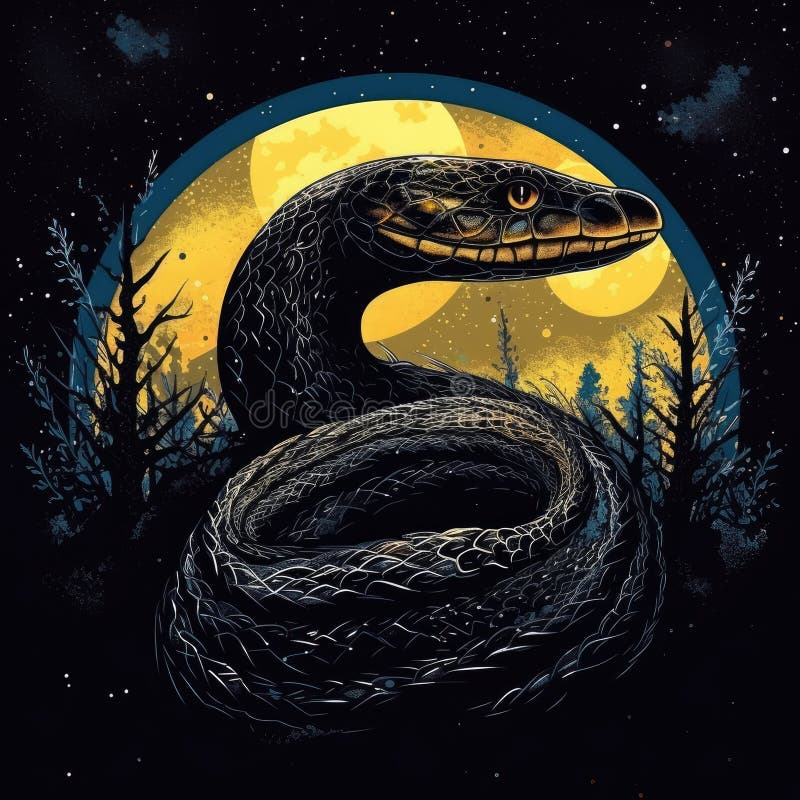 There is Large Snake with Its Head Turned Towards Camera. the Snake Has ...