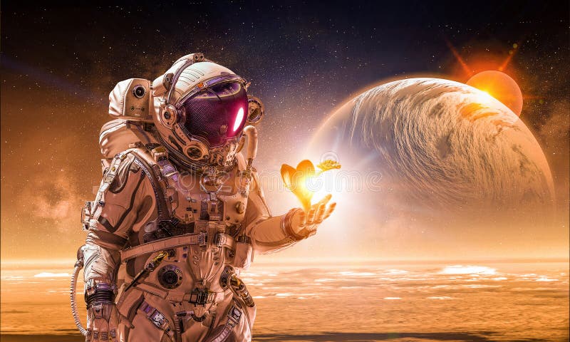 There is Life on Other Planet. Mixed Media Stock Illustration ...