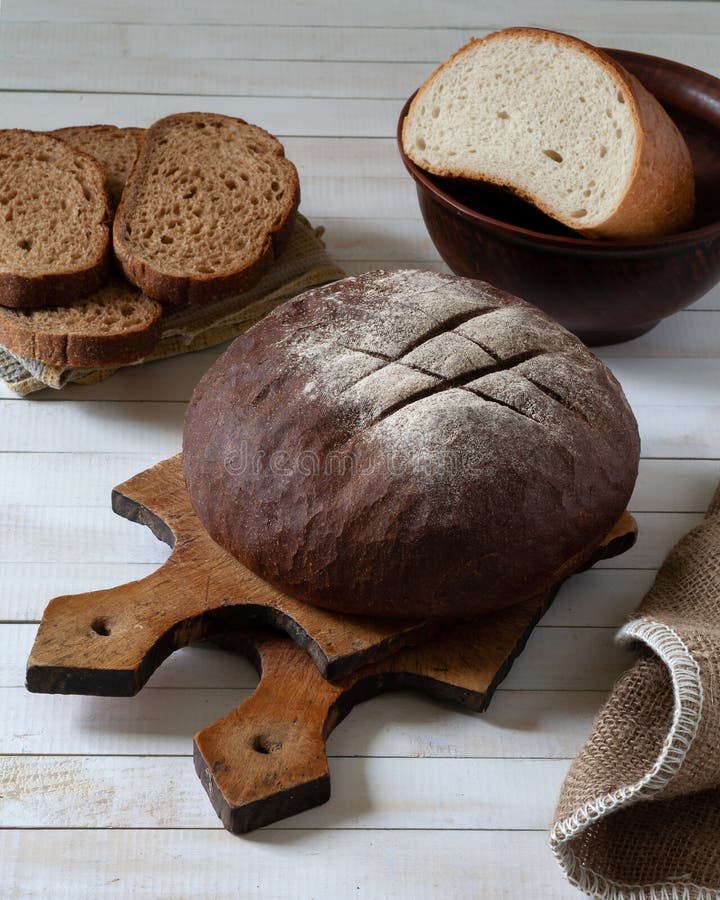 There is a Loaf of Bread on the Table. Stock Photo - Image of organic ...