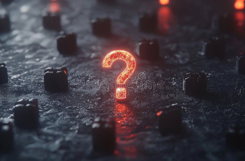 There are a Lot of Question Marks Surrounding a Red Question Mark Stock ...