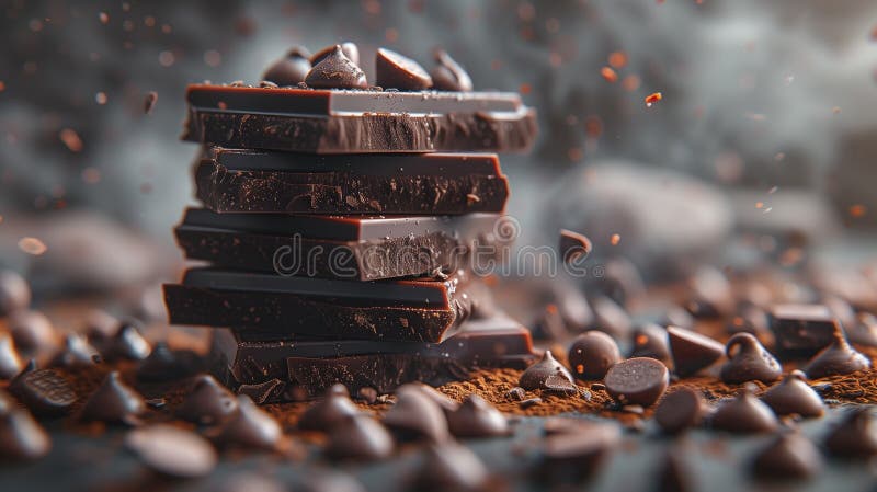 There are Many Different Types of Chocolate Bars Stacked on Top of Each ...
