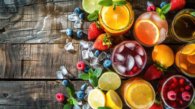 There are Many Different Types of Drinks on the Table AIG50 Stock Photo ...