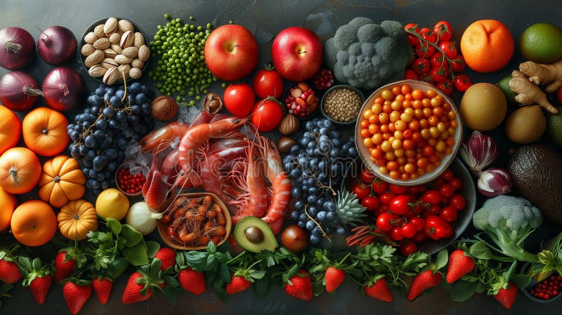 There are Many Different Types of Fruits and Vegetables on the Table ... There are Many Different Types of Fruits and Vegetables on the Table ...