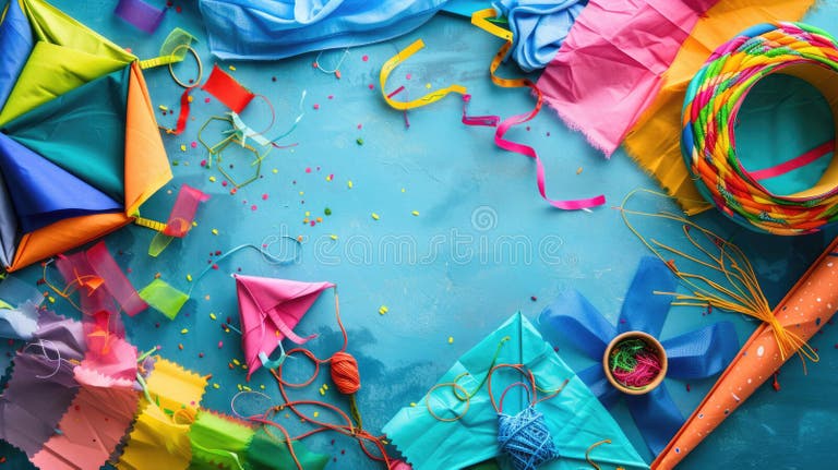 There are Many Different Types of Kites on the Table AIG50 Stock Photo ...