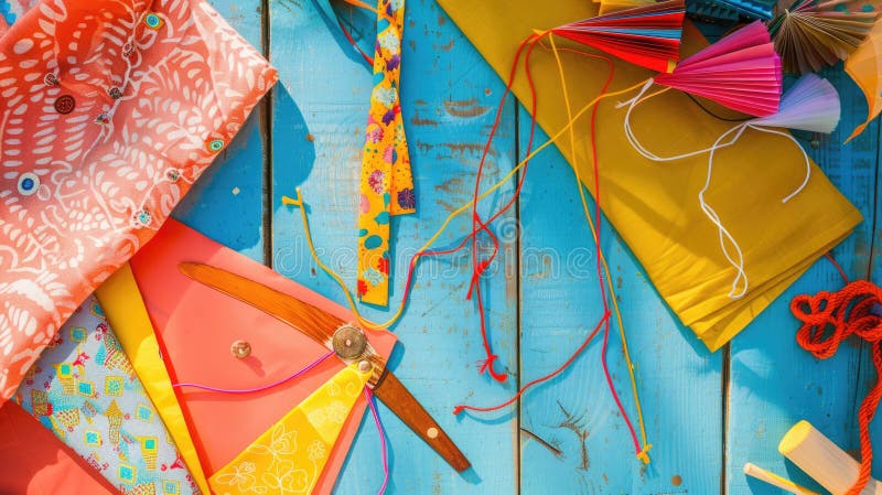There are Many Different Types of Kites on the Table AIG50 Stock Image ...