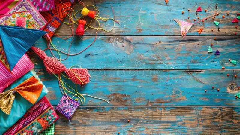 There are Many Different Types of Kites on the Table AIG50 Stock Photo ...