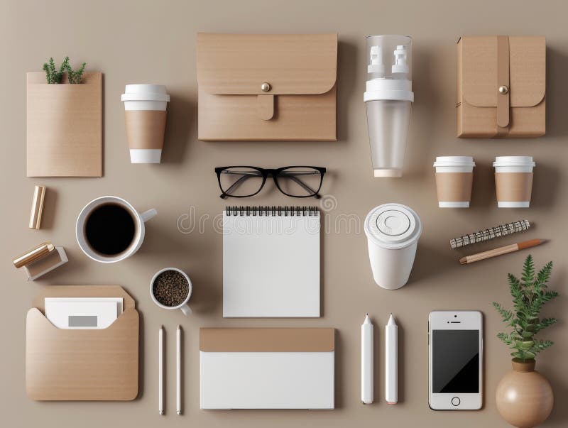 There are Many Different Types of Office Supplies on the Table Stock ...