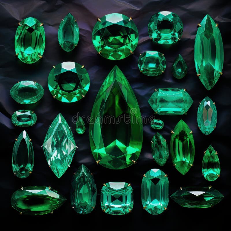 There are Many Diverse Varieties of Emeralds Beautifully Displayed on ...