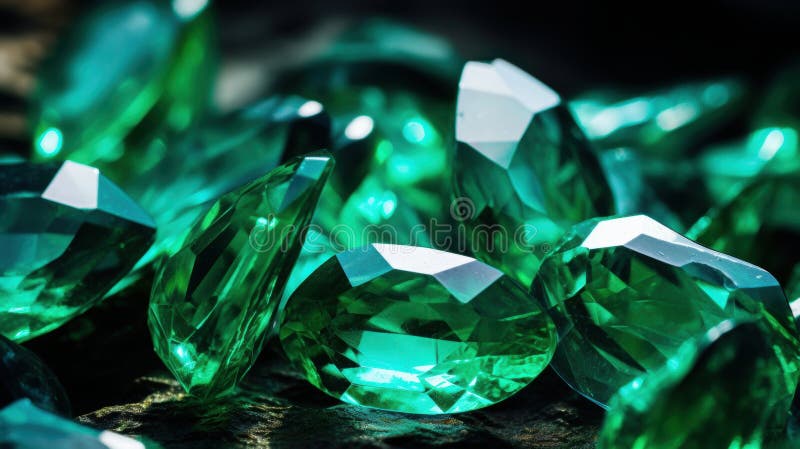 There are Many Diverse Varieties of Emeralds Beautifully Displayed on ...