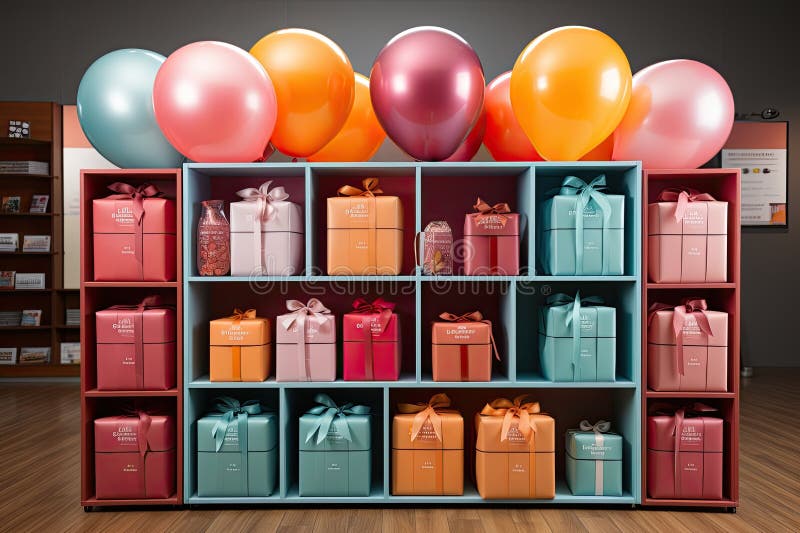 There are Many Festive Gift Boxes in the Store, Boxes of Different ...