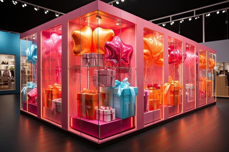 There are Many Festive Gift Boxes in the Store, Boxes of Different ...