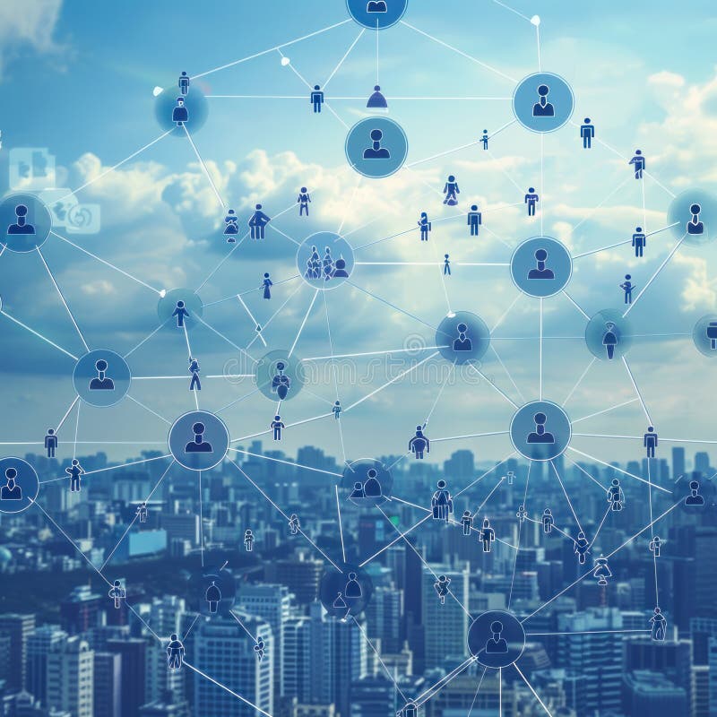 Digital Animation of Social Media Icons Connected To Each Other Forming ...