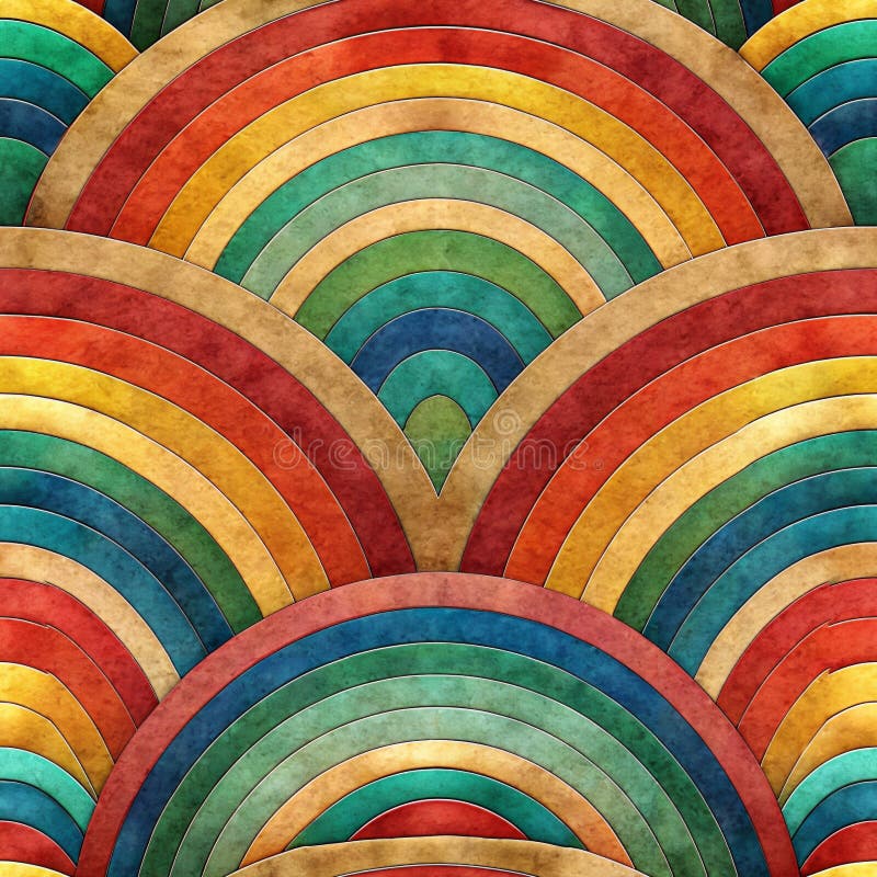 There are Multiple Overlapping and Vibrant Arches Creating a Pattern ...