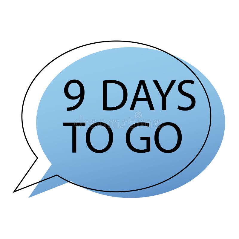 Nine Days Left Icon. 9 Days To Go. Vector Stock Vector - Illustration ...