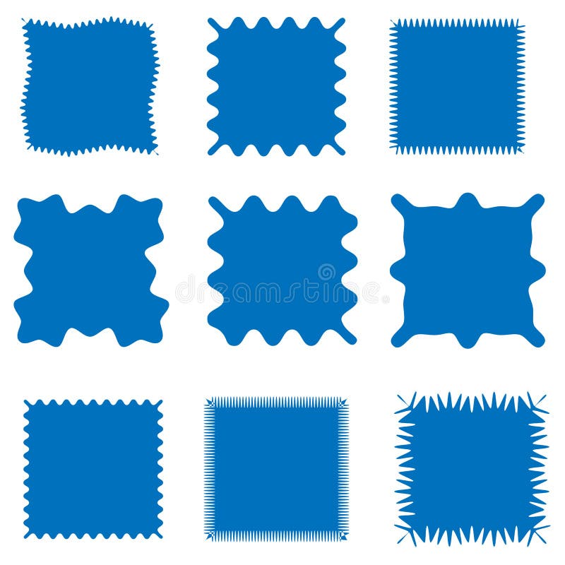 There are Nine Rectangular Blue Stickers on a White Background. Stock ...