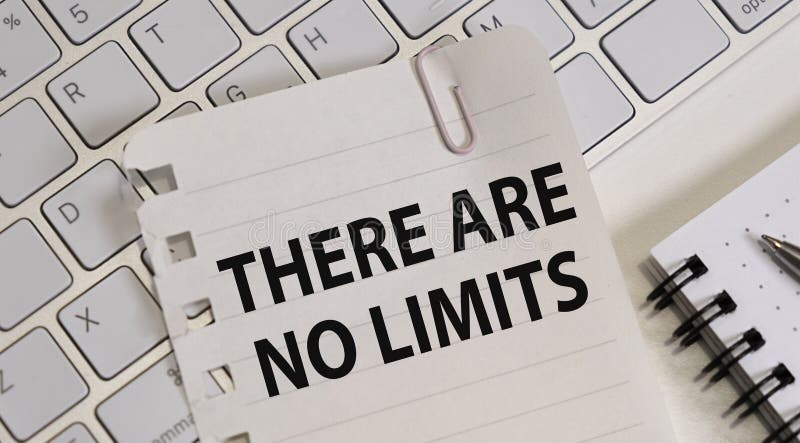 There are No Limits Word on Notebook with Keyboard Background. Stock ...