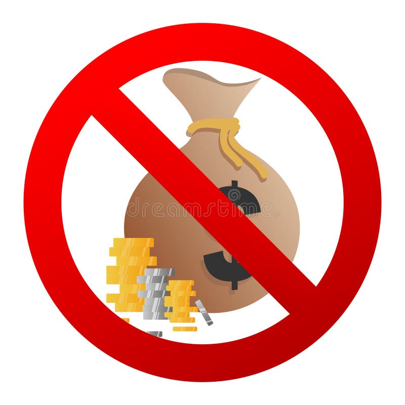 There is No Money. Prohibit Cash Payment. Vector Illustration Stock ...