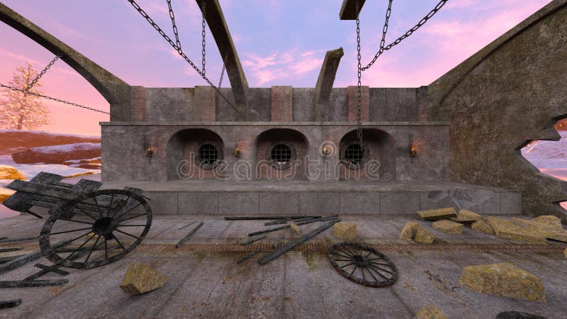 3D CG rendering of ruins stock illustration. Illustration of loneliness ...