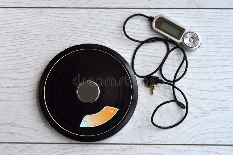 There is an Old CD Player on the Light Table Stock Image - Image of ...