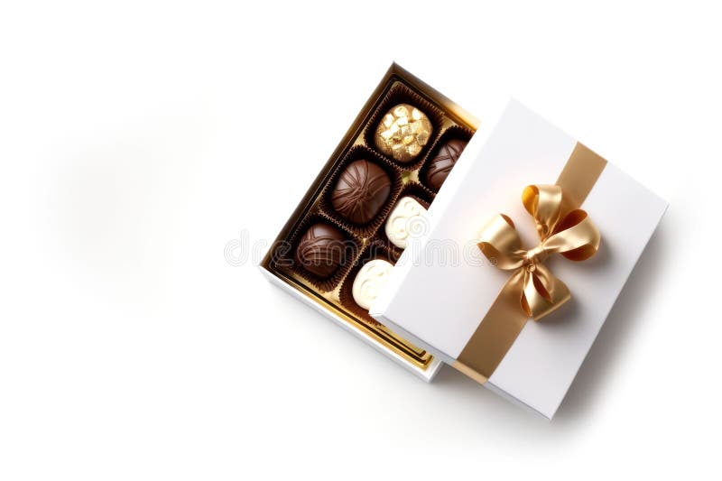 Open box with chocolates stock illustration. Illustration of love ...