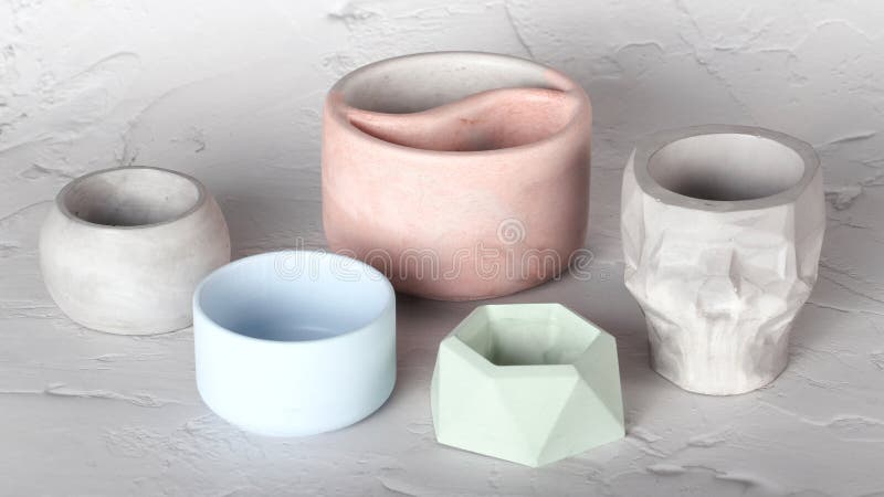 There are Pots of Plaster on the Table Stock Photo - Image of ...