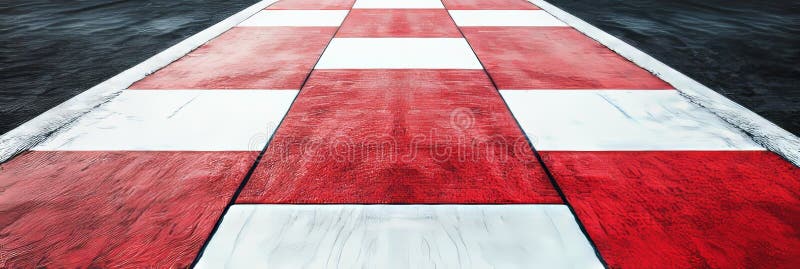 There are Red and White Lines on the Edge of a Sharp Turn on a Race ...