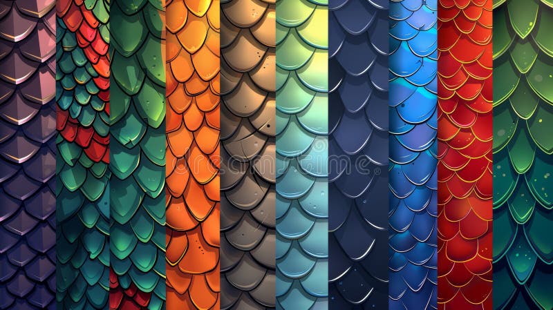 Mermaid Scales Fish Squama Blue Seamless Pattern Stock Photos - Free ...