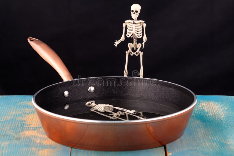 There`s a Human Skeleton in the Pan, and Another Skeleton Above it ...