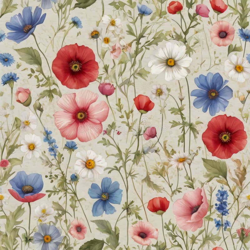 Seamless Floral Pattern stock illustration. Illustration of decoration ...