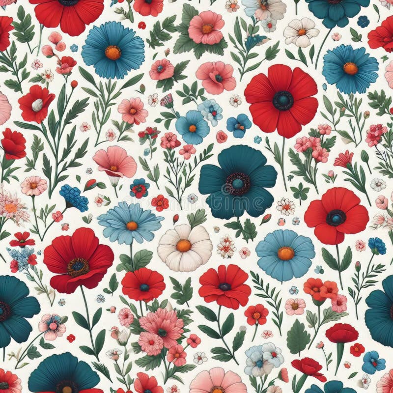 Seamless Floral Pattern stock illustration. Illustration of decoration ...