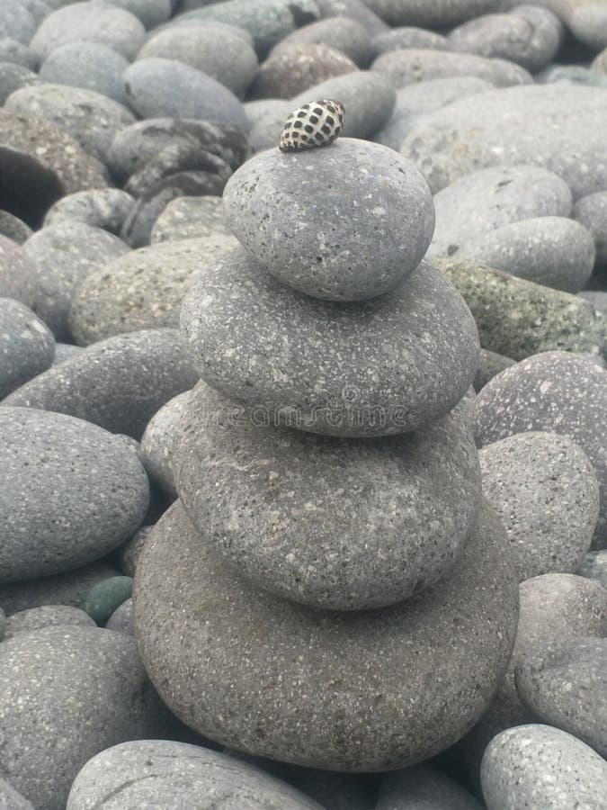 There are Shells on the Stone Tower Stock Photo - Image of tower ...