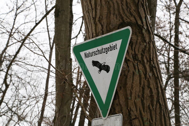 There is a Sign on the Tree: Nature Reserve Stock Image - Image of ...