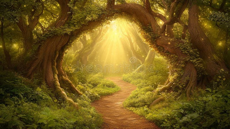 There is Silence in the Woods, a Dark Mysterious Forest Covered in ...