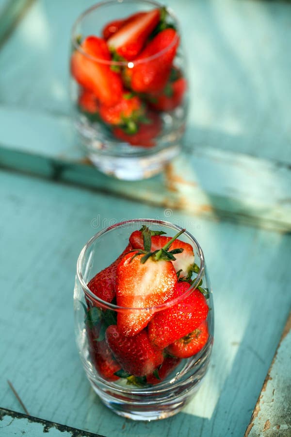 There are Some Fresh Beautiful Strawberries in the Cup Stock Photo ...