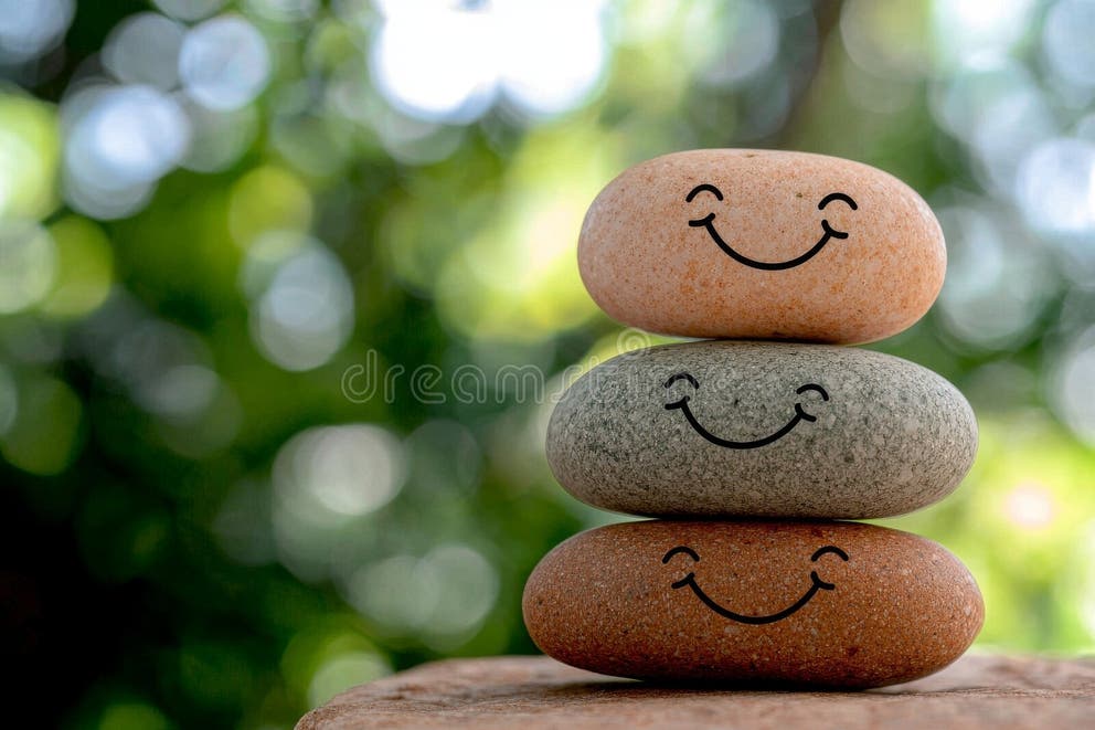 There is Something Charming about this Stack of Rocks, Each Adorned ...