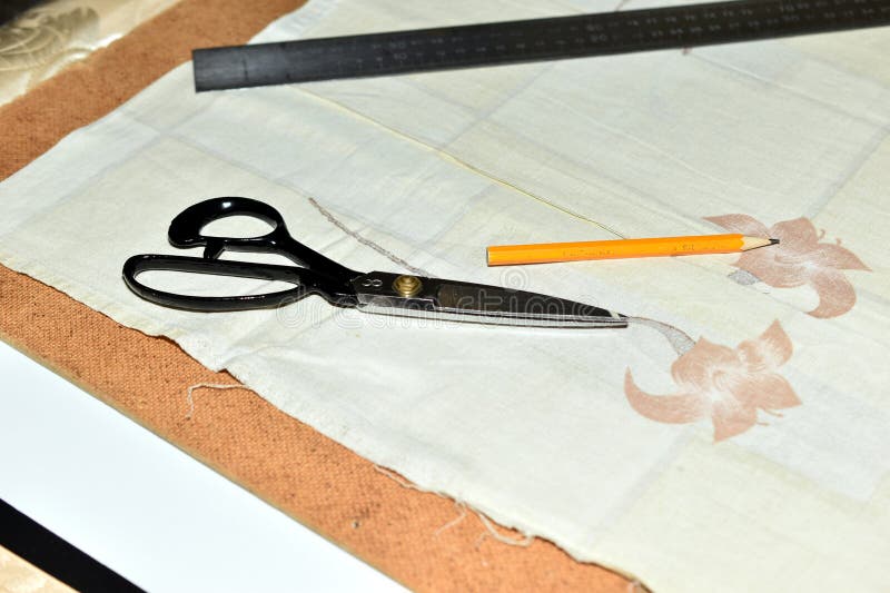 There are Things for Sewing on the Seamstress S Table. Stock Photo ...