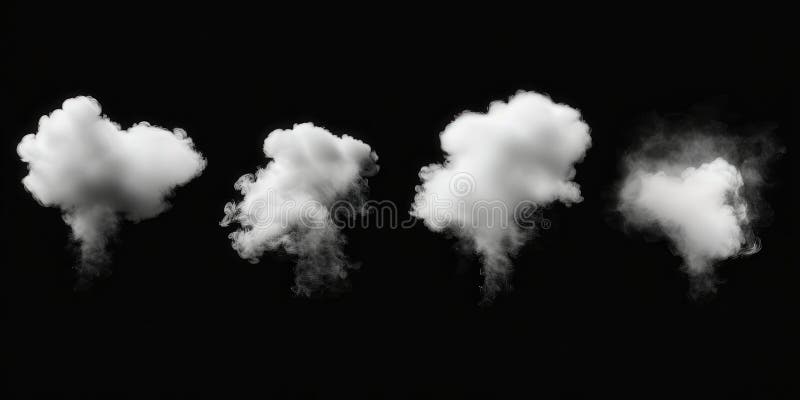 There are Three Distinct Types of Smoke Visible on a Black Background ...