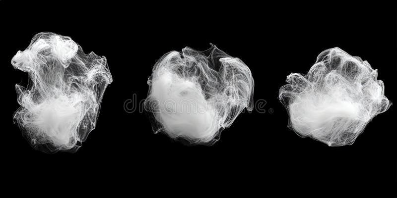 There are Three Distinct Types of Smoke Visible on a Black Background ...