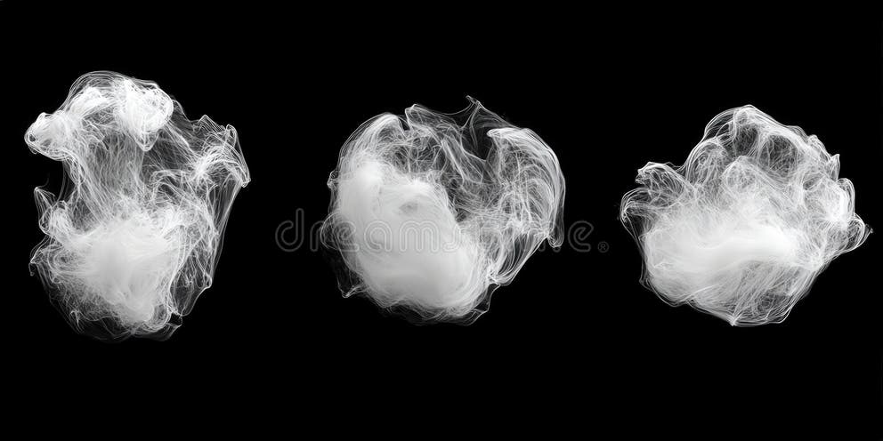 There are Three Distinct Types of Smoke Visible on a Black Background ...
