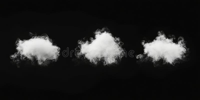 There are Three Distinct Types of Smoke Visible on a Black Background ...