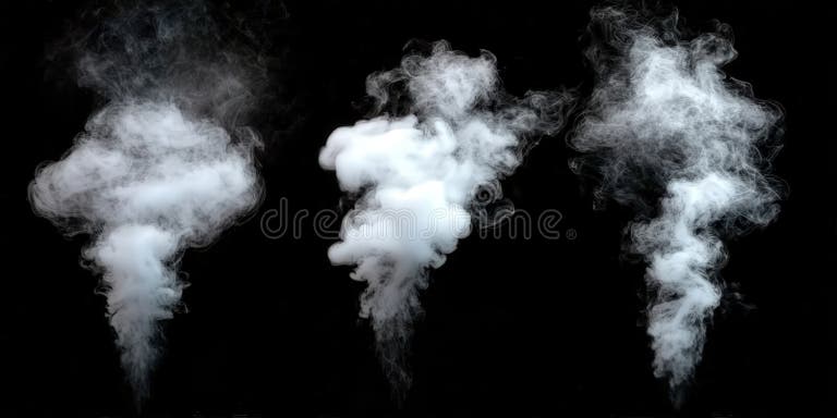 There are Three Distinct Types of Smoke Visible on a Black Background ...