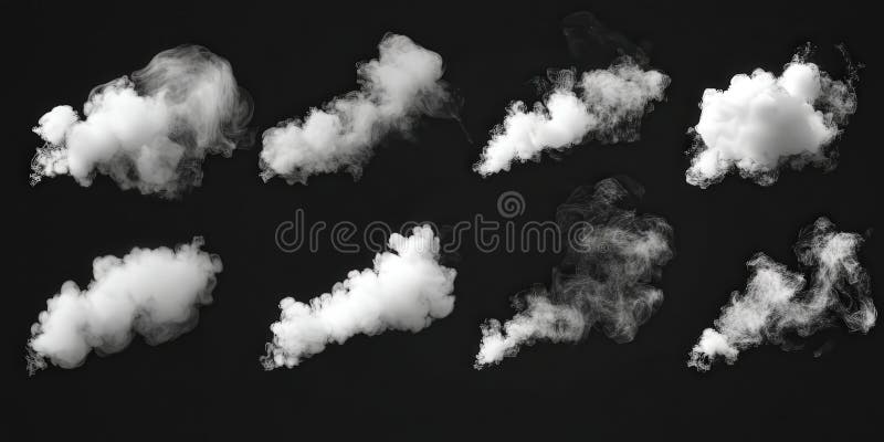 There are Three Distinct Types of Smoke Visible on a Black Background ...