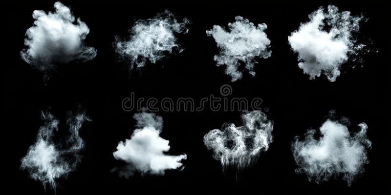 There are Three Distinct Types of Smoke Visible on a Black Background ...