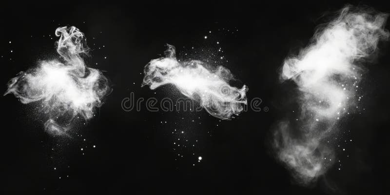 There are Three Distinct Types of Smoke Visible on a Black Background ...