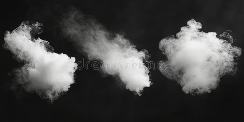There are Three Distinct Types of Smoke Visible on a Black Background ...